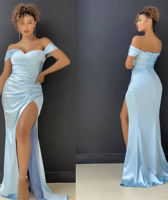 Robe longue d'été Unie À Épaules Dénudées | TurkAf